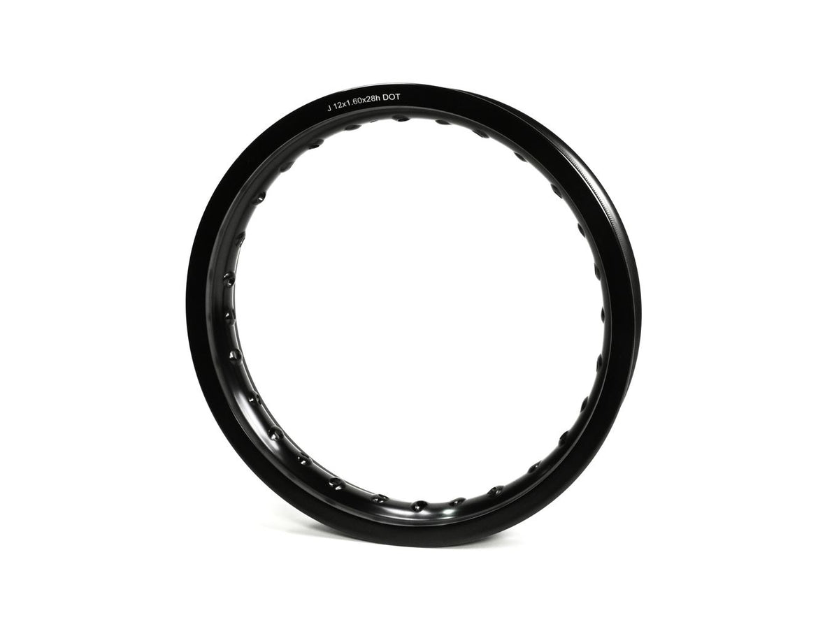 Rim - Aluminum, 12"x1.60"x28h, Black – BBR Motorsports